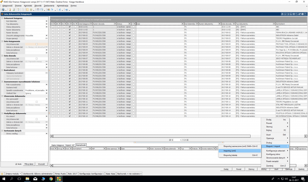 Eksport do „RaksSQL" - Mega-Tech K&M