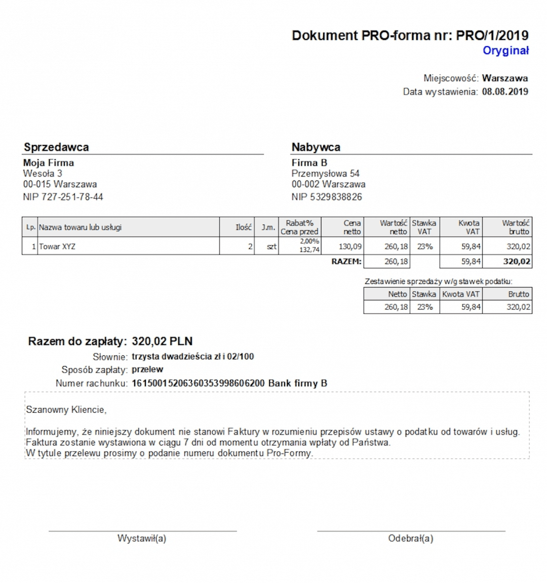 Program do faktur proforma. Pobierz i Sprawdź faktury proforma