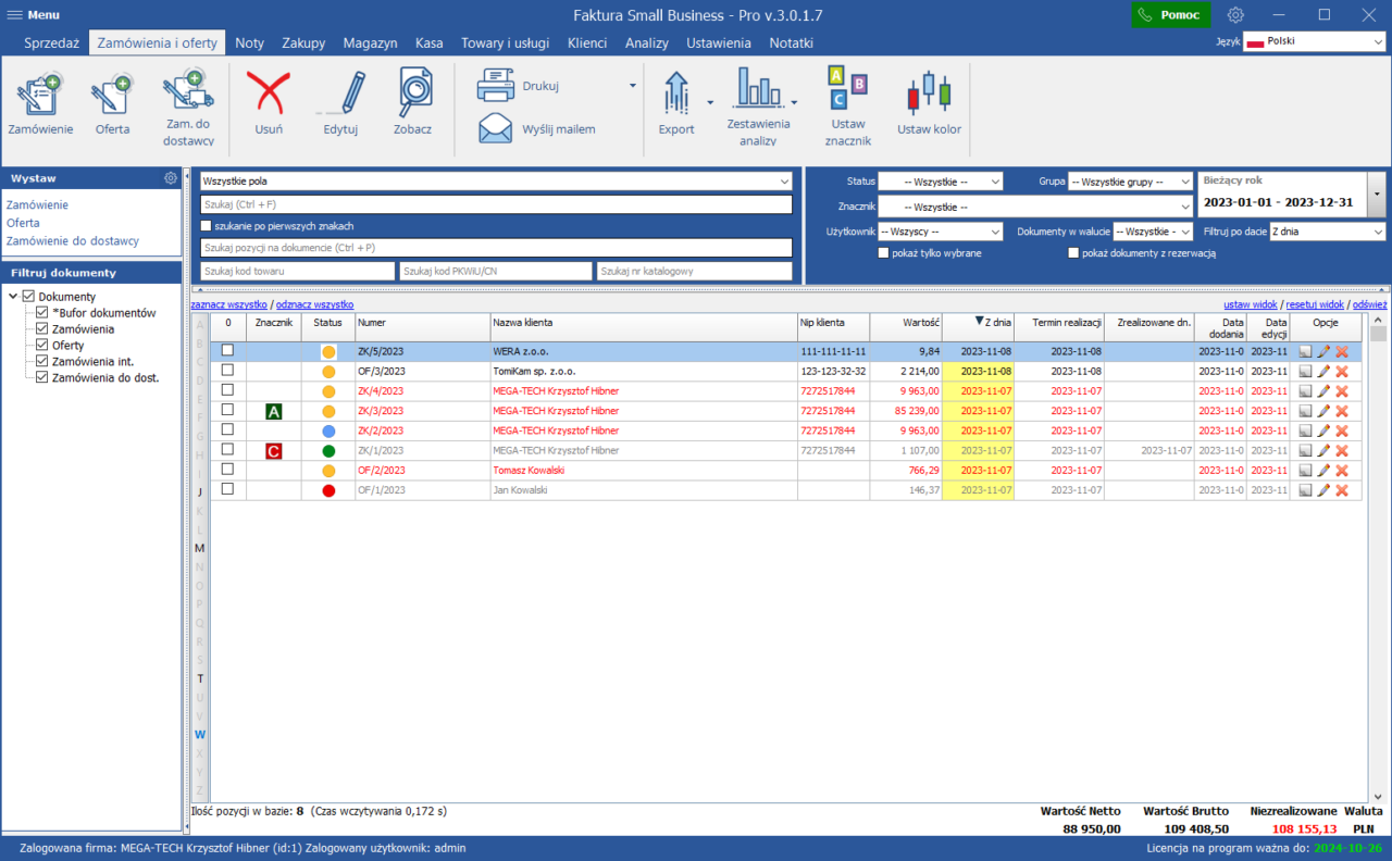 Faktura Small Business Pro - Testuj za Darmo Teraz - Mega-Tech K&M
