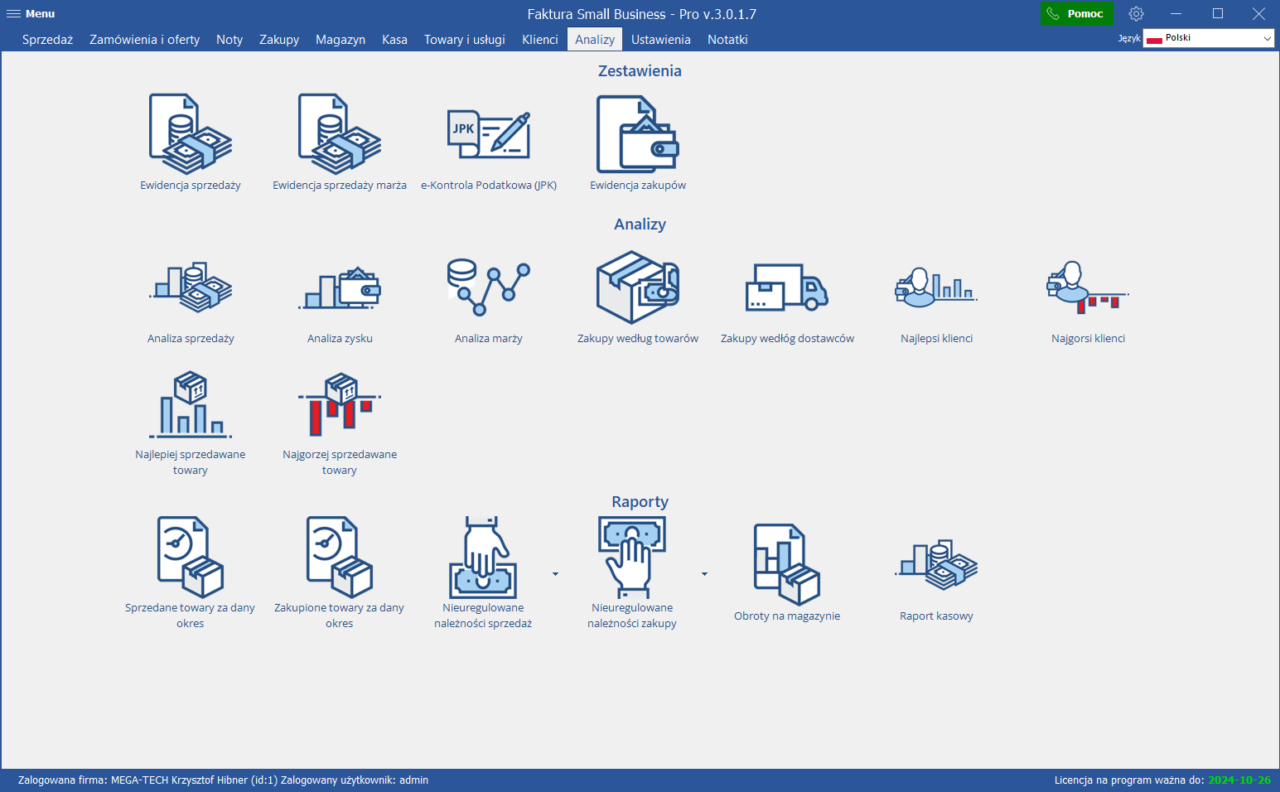 Faktura Small Business Pro - Testuj za Darmo Teraz - Mega-Tech K&M