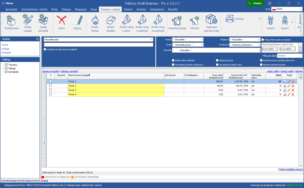 Faktura Small Business ver. 3.0 - Mega-Tech K&M