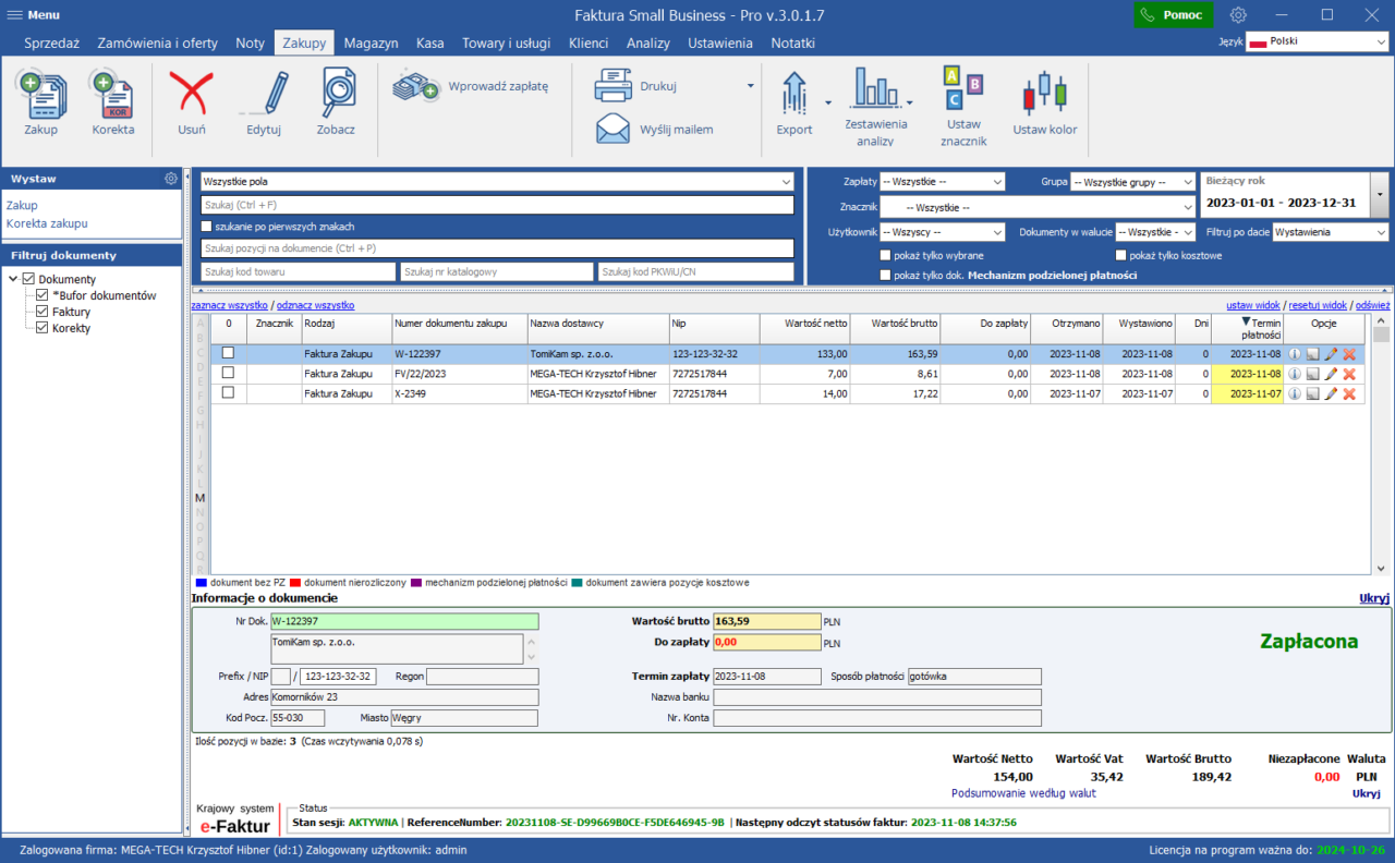 Faktura Small Business Pro - Testuj za Darmo Teraz - Mega-Tech K&M